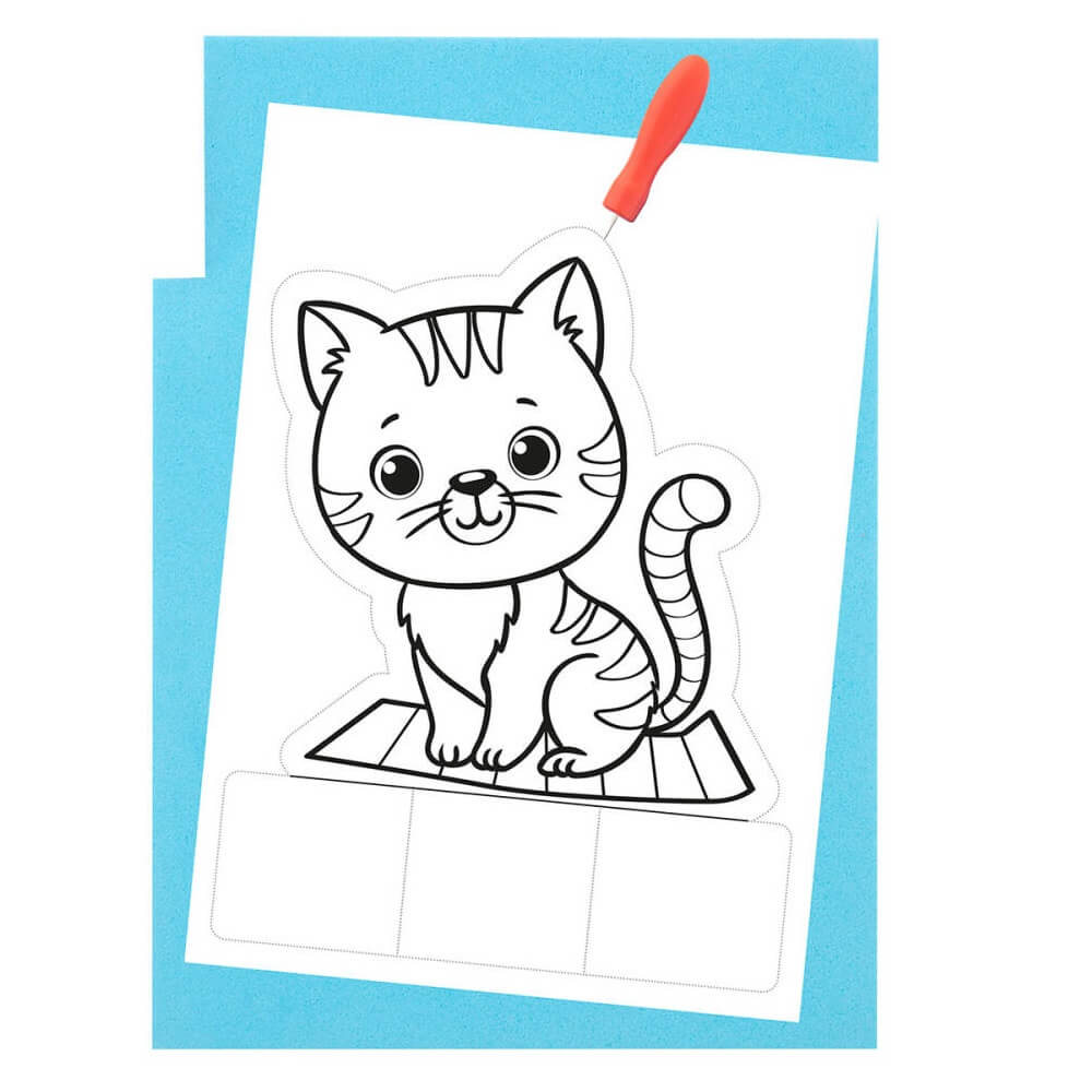 Set carte de colorat cu poze push out 3D - Animale - eMAG.ro