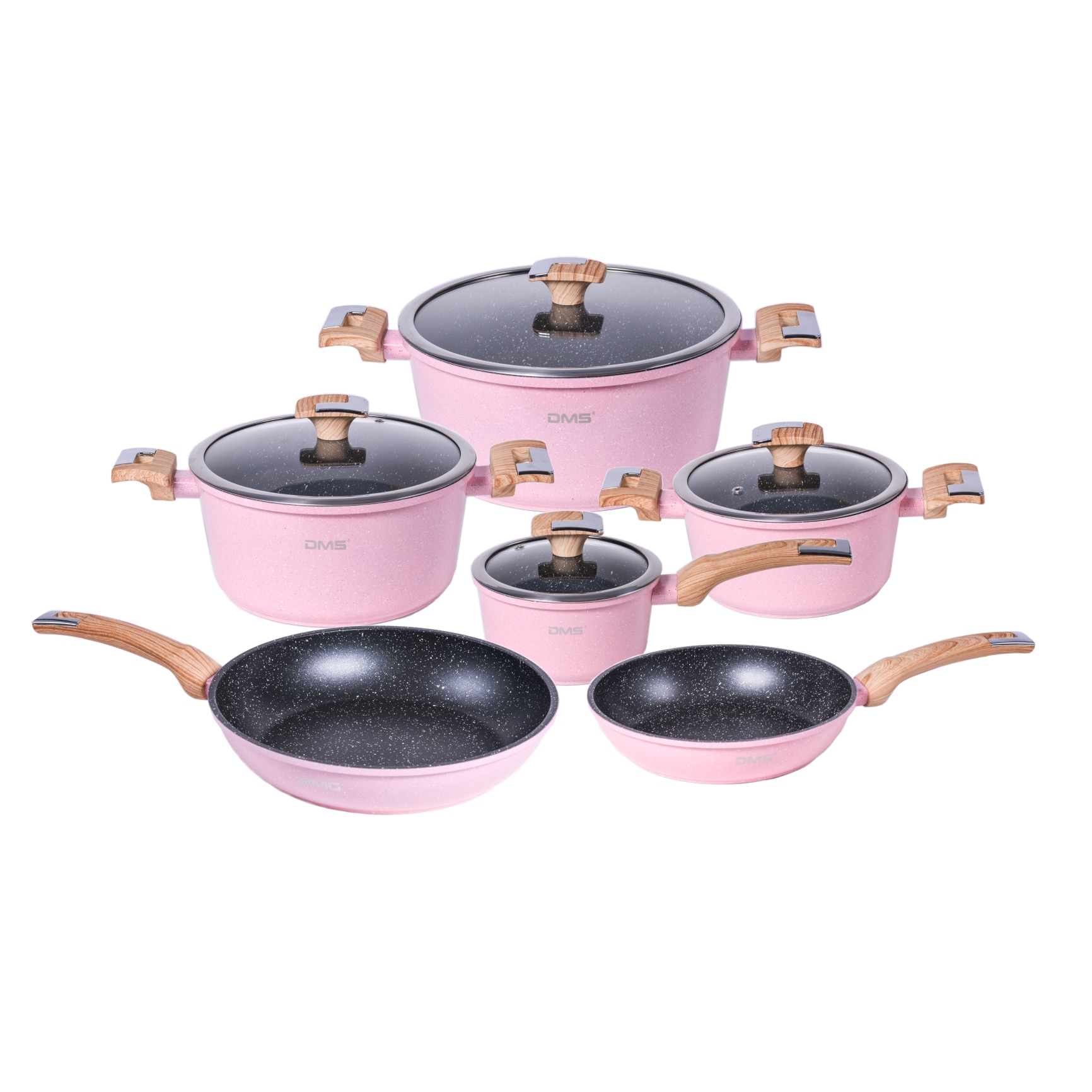 Set oale marmorate 10 piese DMS TSM4010 roz - eMAG.ro