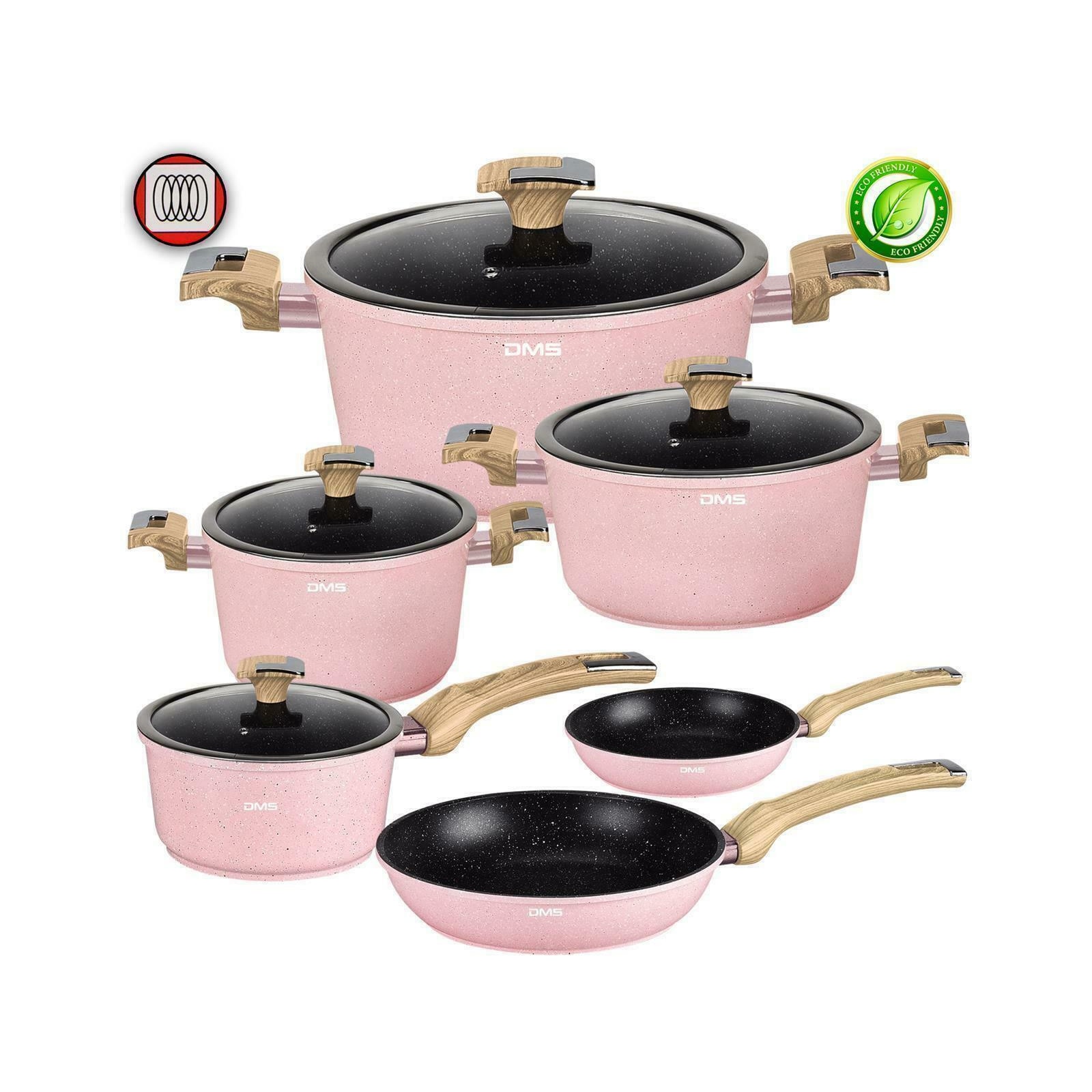 Set oale marmorate 10 piese DMS TSM4010 roz - eMAG.ro