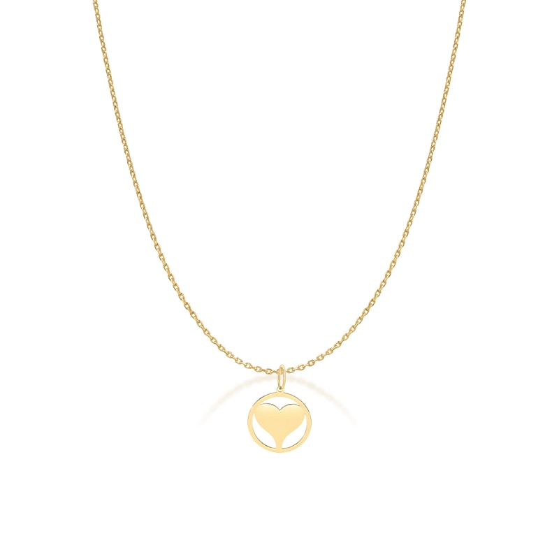 Lant din aur 14K cu pandantiv in forma de inima, Aur galben - eMAG.ro
