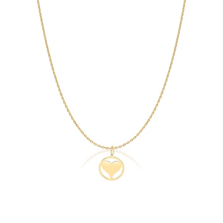 Lant din aur 14K cu pandantiv in forma de inima, Aur galben - eMAG.ro