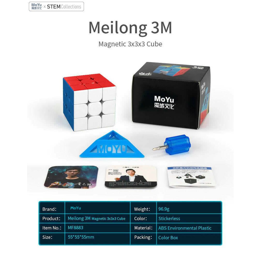 Cub Rubik Magic Cube Moyu Meilong 3M, 3x3, MF8883, Magnetic, Multicolor ...