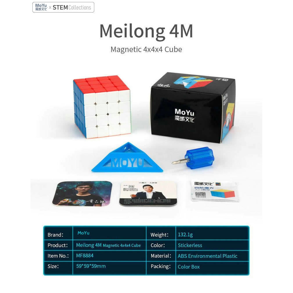 Cub Rubik Magic Cube Moyu Meilong 4M, 4x4, MF8884, Magnetic, Multicolor ...
