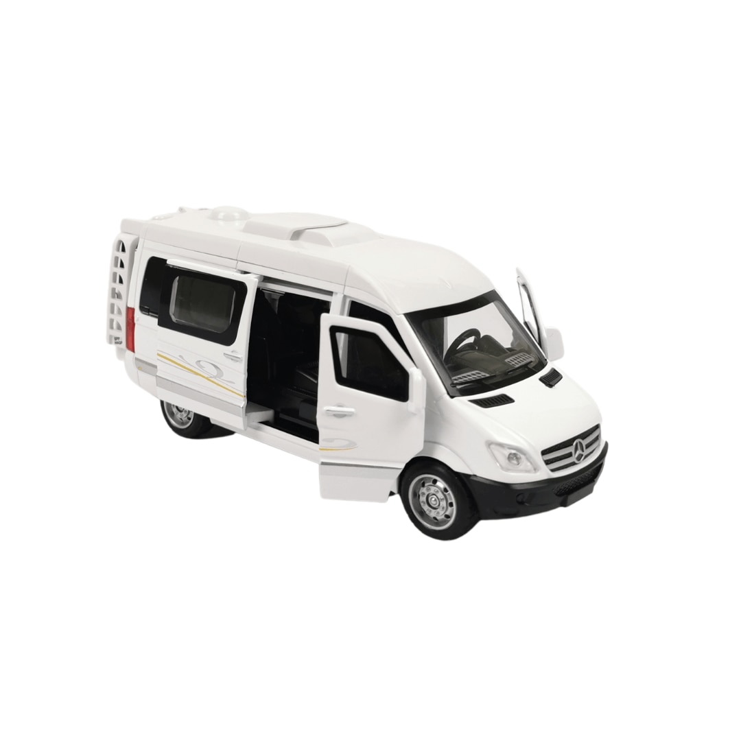 Autobuz Mercedes-Benz pentru copii, Metal, Sprinter, fara ambalaj, Alb ...