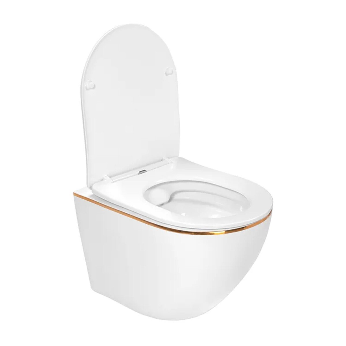 Vas Wc Ben, Gold Line, Rimless, 49x36 cm, montaj suspendat, capac ...