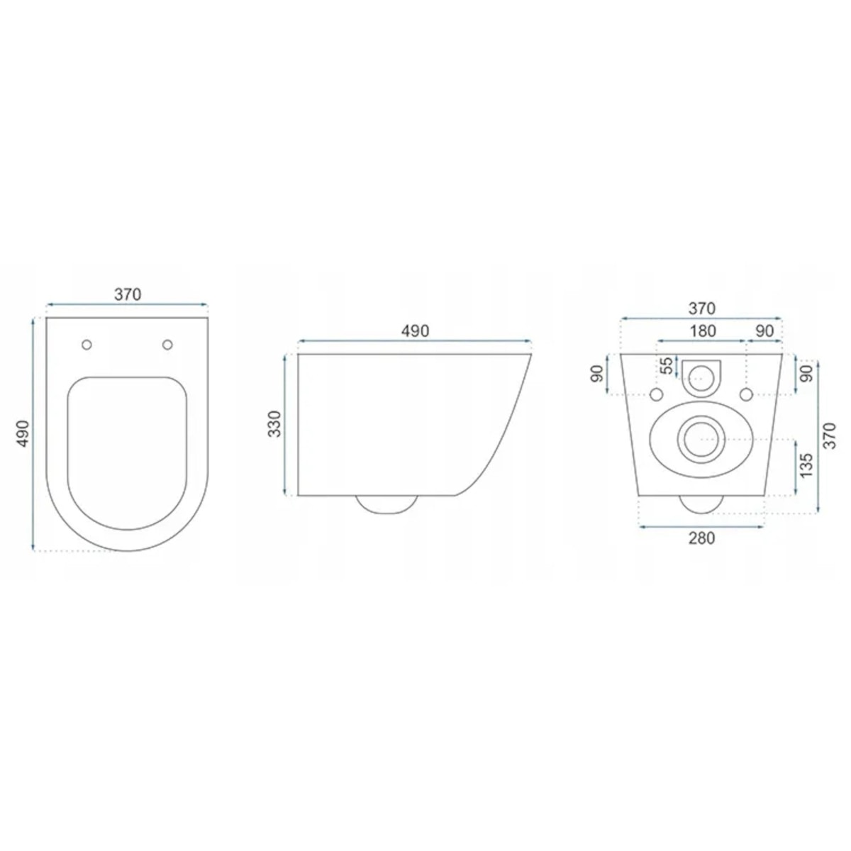 Vas Wc Ben, Gold Line, Rimless, 49x36 cm, montaj suspendat, capac ...