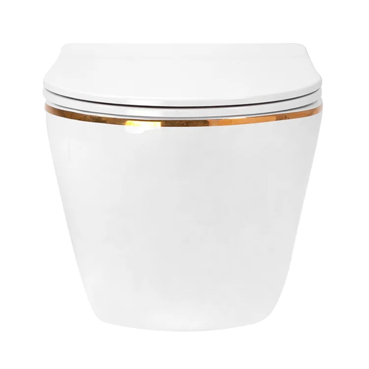 Vas Wc Ben, Gold Line, Rimless, 49x36 cm, montaj suspendat, capac ...