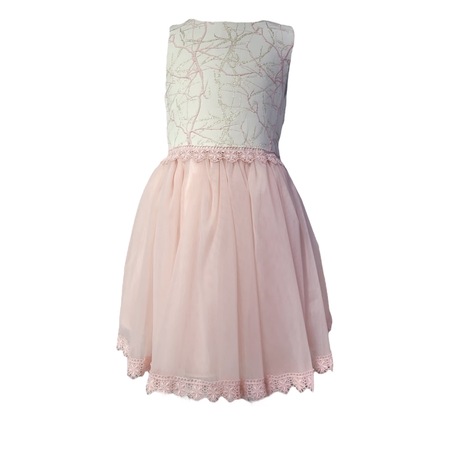 Rochie roz cu tul si pardesiu, Emanuel, marime 134 - eMAG.ro