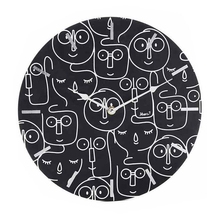 Ceas perete lemn negru alb 30 cm - eMAG.ro