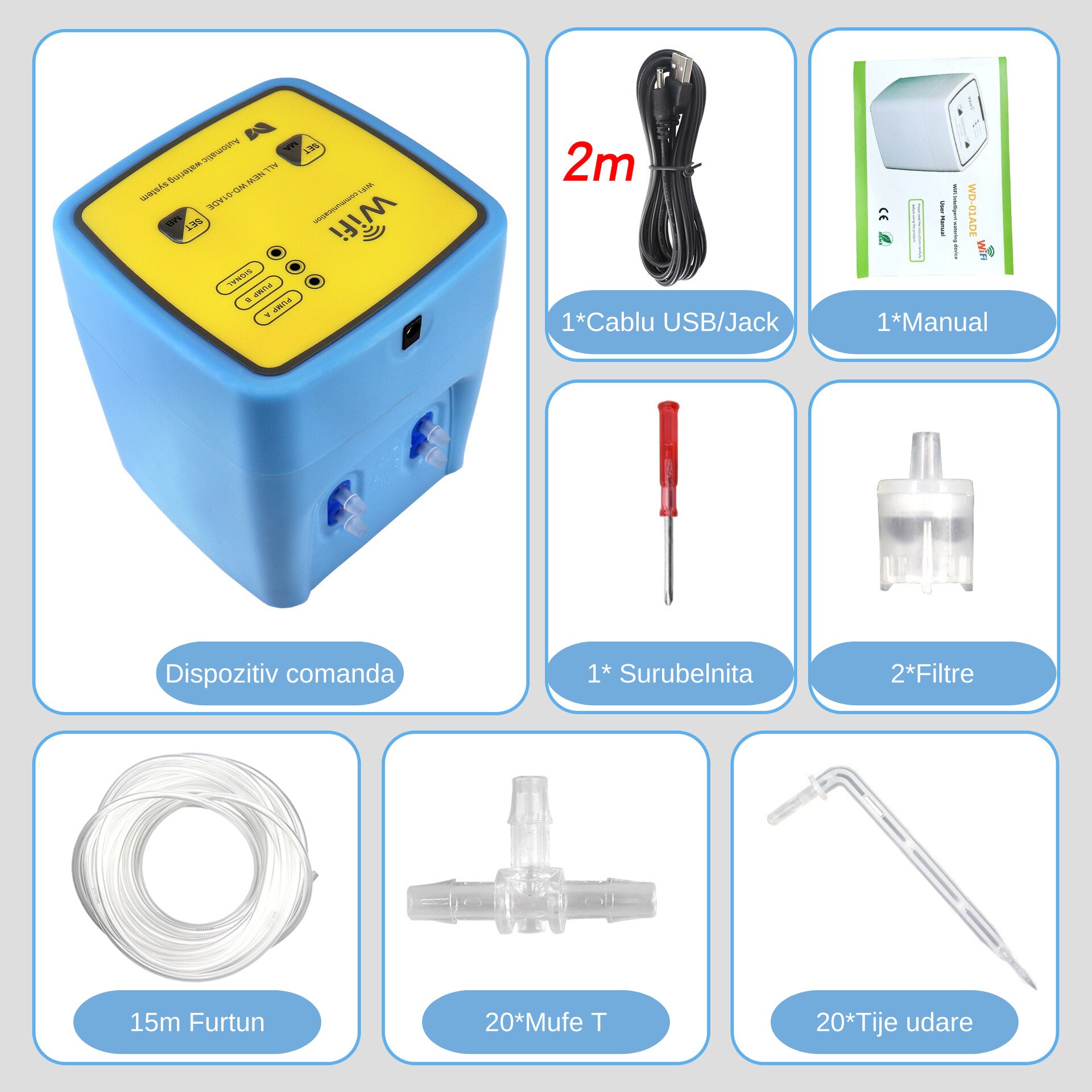 Kit de irigare la radacina plantelor, Florilor, WIFI, Dispozitiv de ...