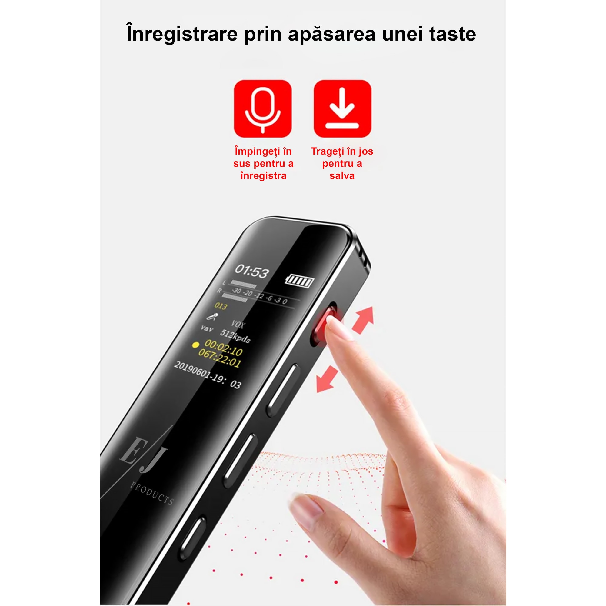 Reportofon profesional OTG, model G1, memorie 32 GB, functie MP3 si USB ...