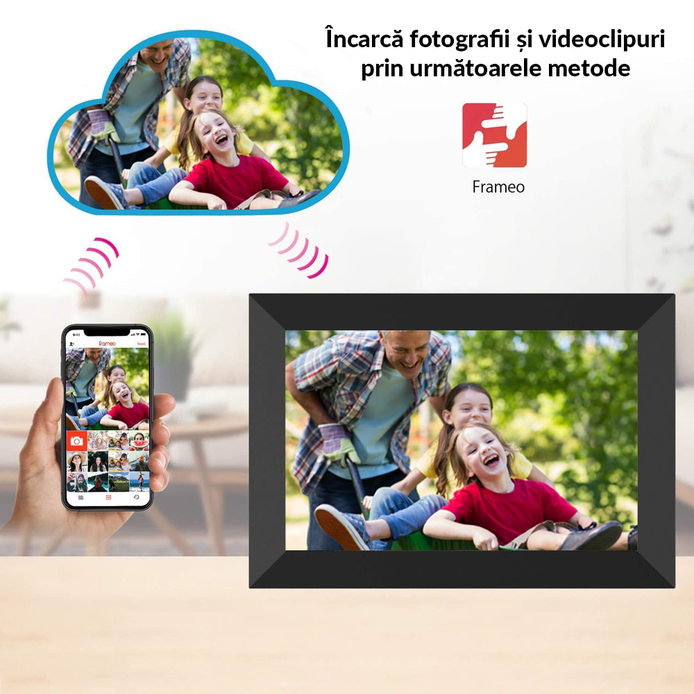Rama foto digitala IMA Trend®, 10.1 inch, aplicatie Frameo, Android 6 ...