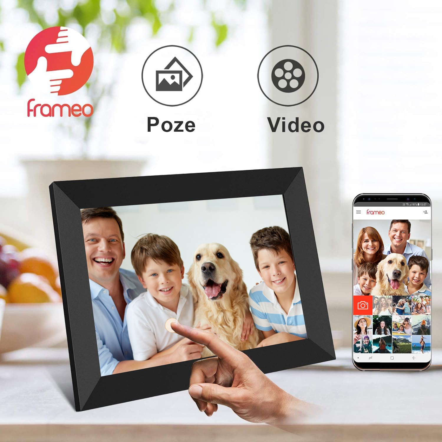 Rama foto digitala IMA Trend®, 10.1 inch, aplicatie Frameo, Android 6 ...