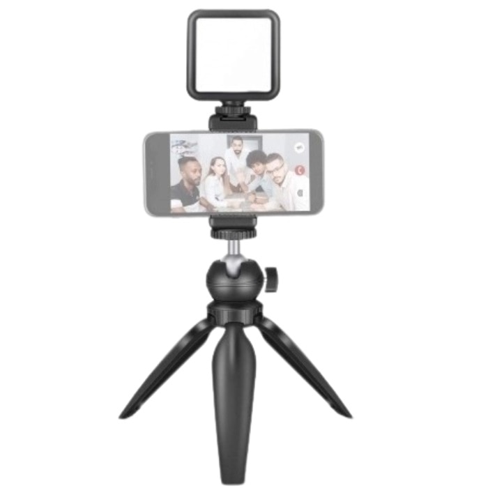 Suport trepied rotativ 360s cu ventuza de prindere si Mini Panou LED ...