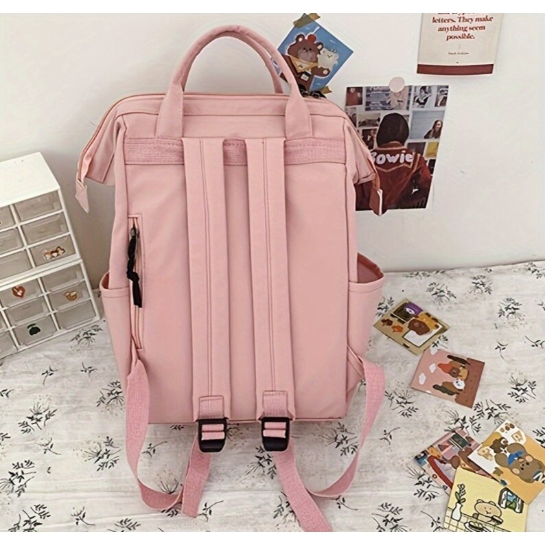 Rucsac, Nylon, 38x26x18cm, Roz - eMAG.ro