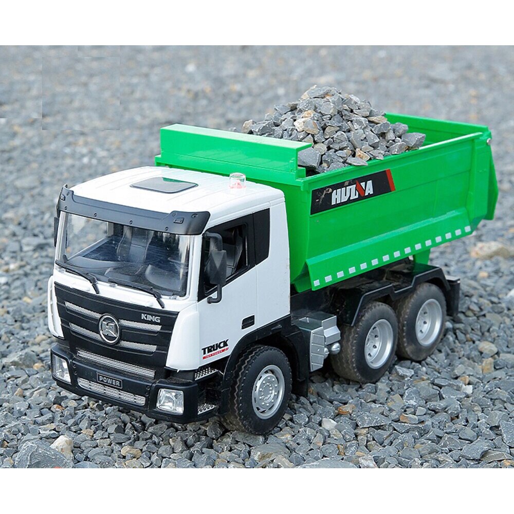 Camion cu telecomanda, 30x10x15cm, 500mAh, Alb/negru/verde - eMAG.ro