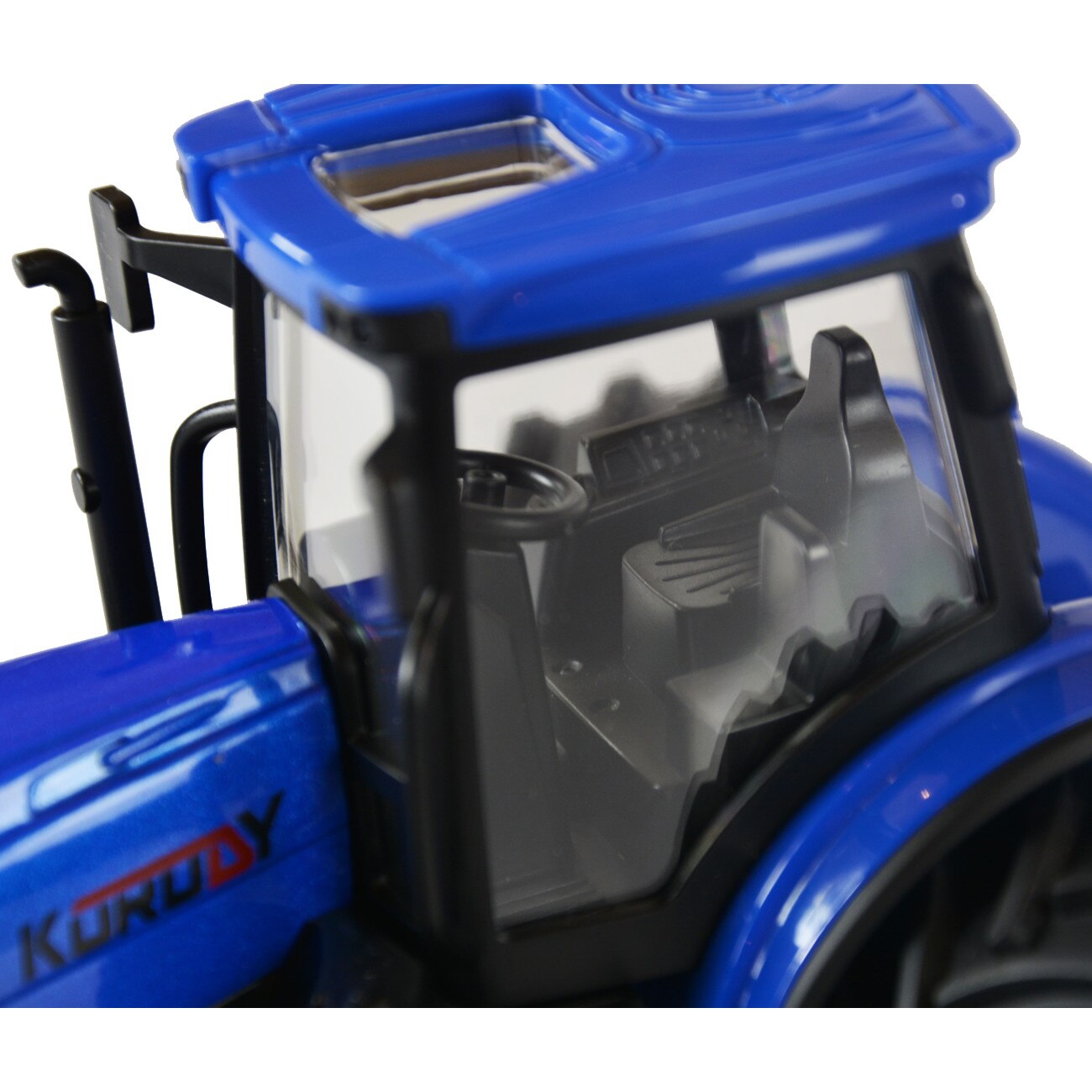 Tractor cu plug, Cu telecomanda, 300mAh, 16x20x12cm, Albastru/negru ...