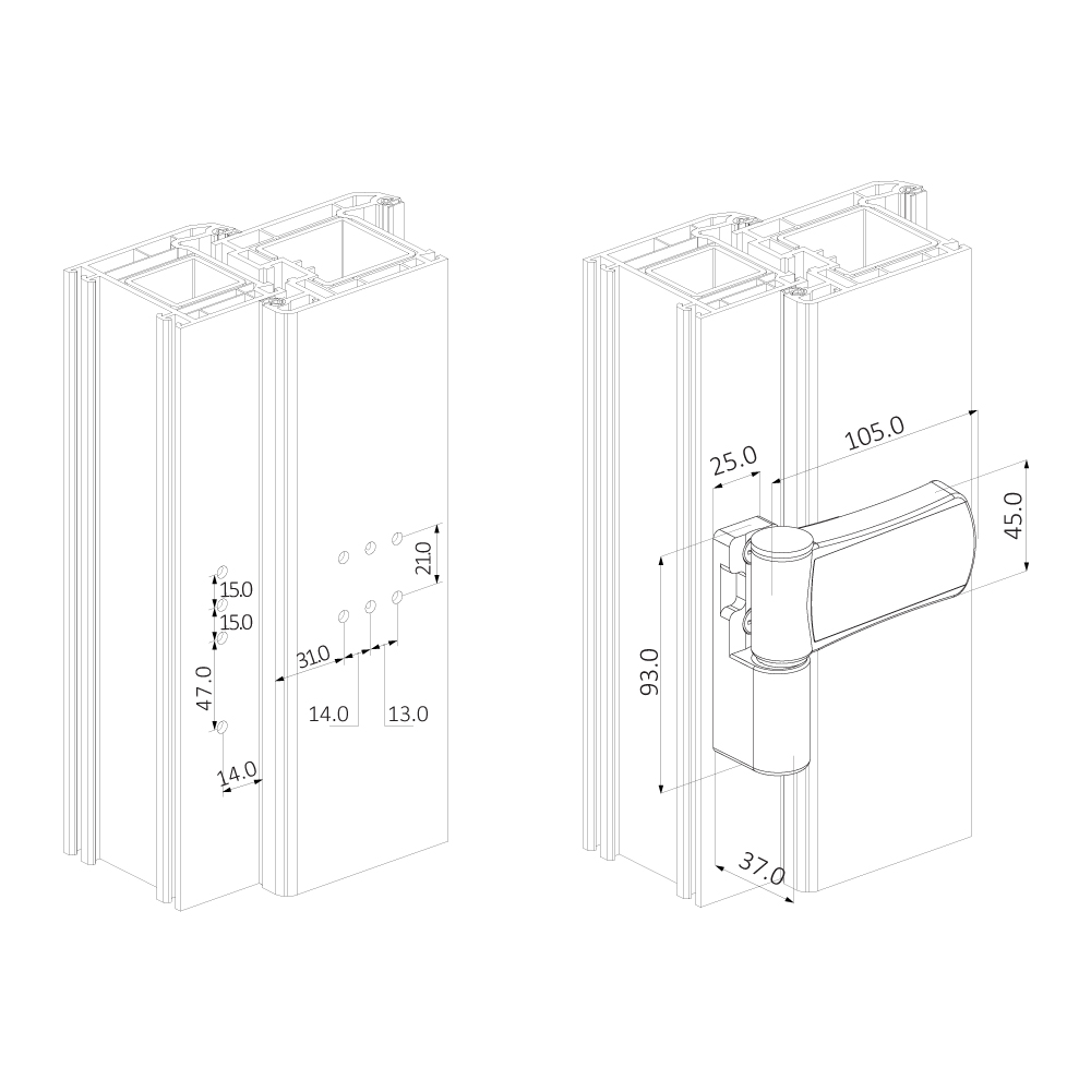 Balama usa termopan SmartPVC®, model Elephant, reglaj in 3 directii ...
