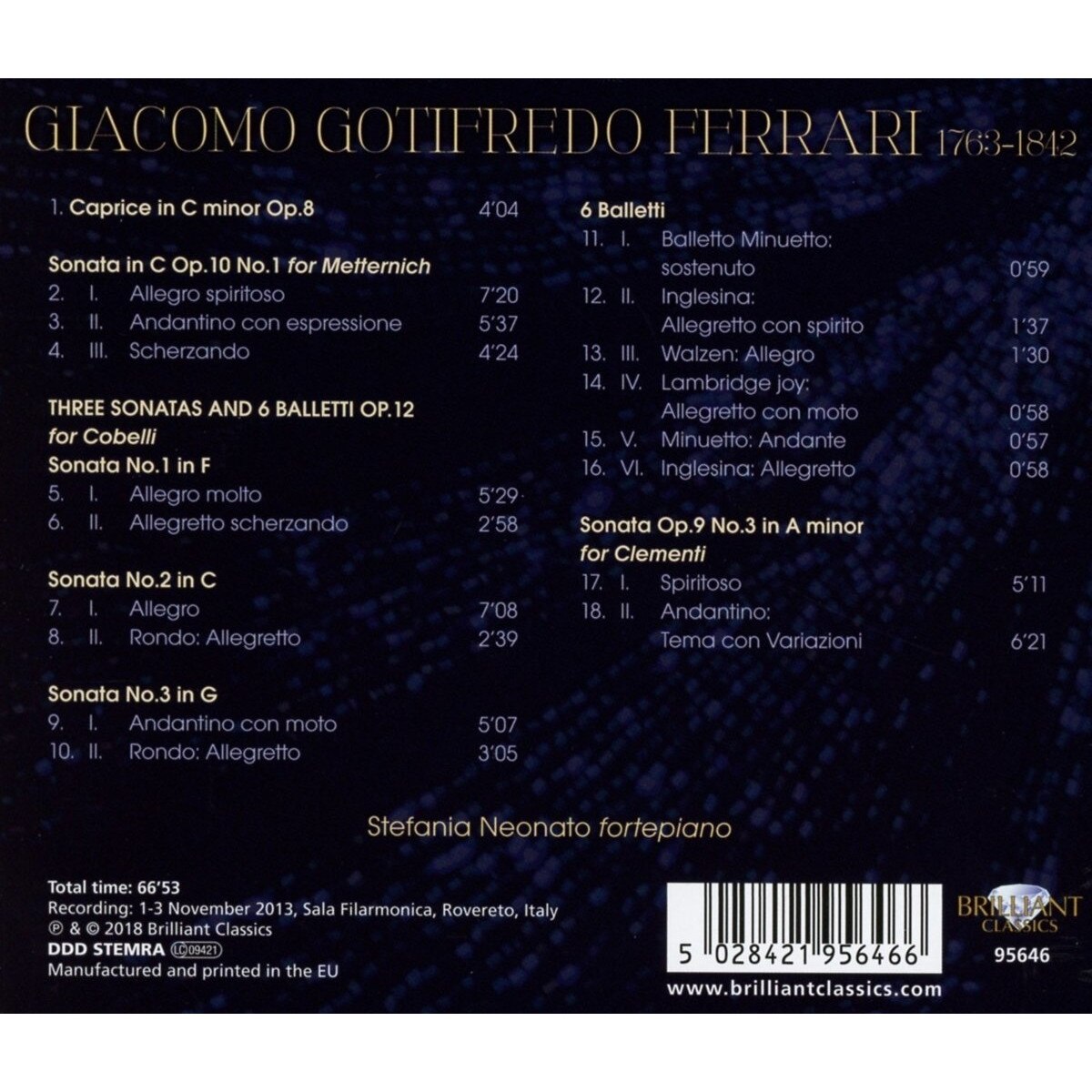 Giacomo Ferrari - Sonatas and Balletti CD - eMAG.hu