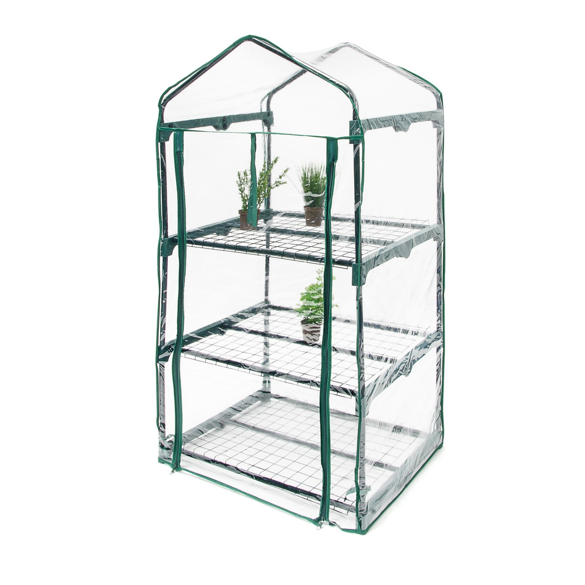 Sera cu 3 rafturi, dimensiuni 70 x 49,5 cm x 124cm, PVC, transparent ...