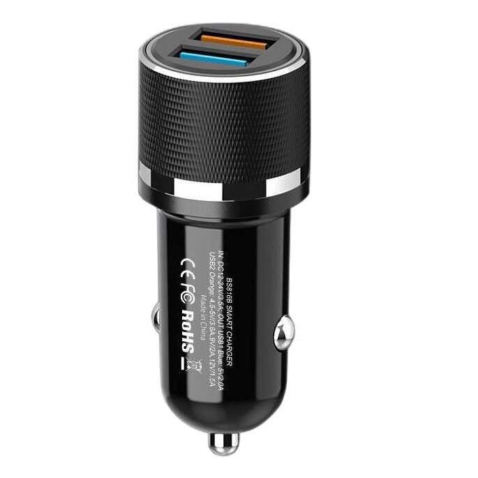 Incarcator auto cu 2 porturi, Interlook, USB, 5 V, Incarcare rapida ...