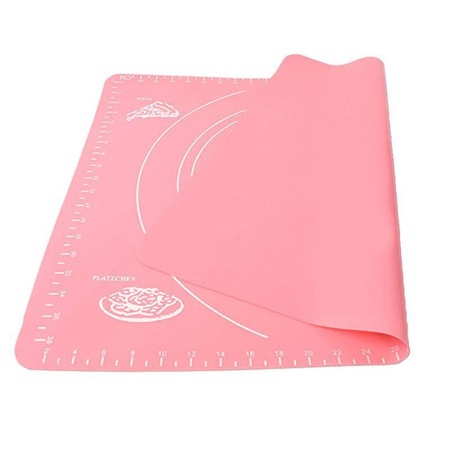 Covoras pentru aluat din silicon, foaie antiaderenta, 60x45 cm, Roz ...