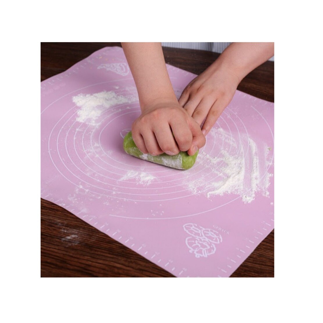 Covoras pentru aluat din silicon, foaie antiaderenta, 60x45 cm, Roz ...