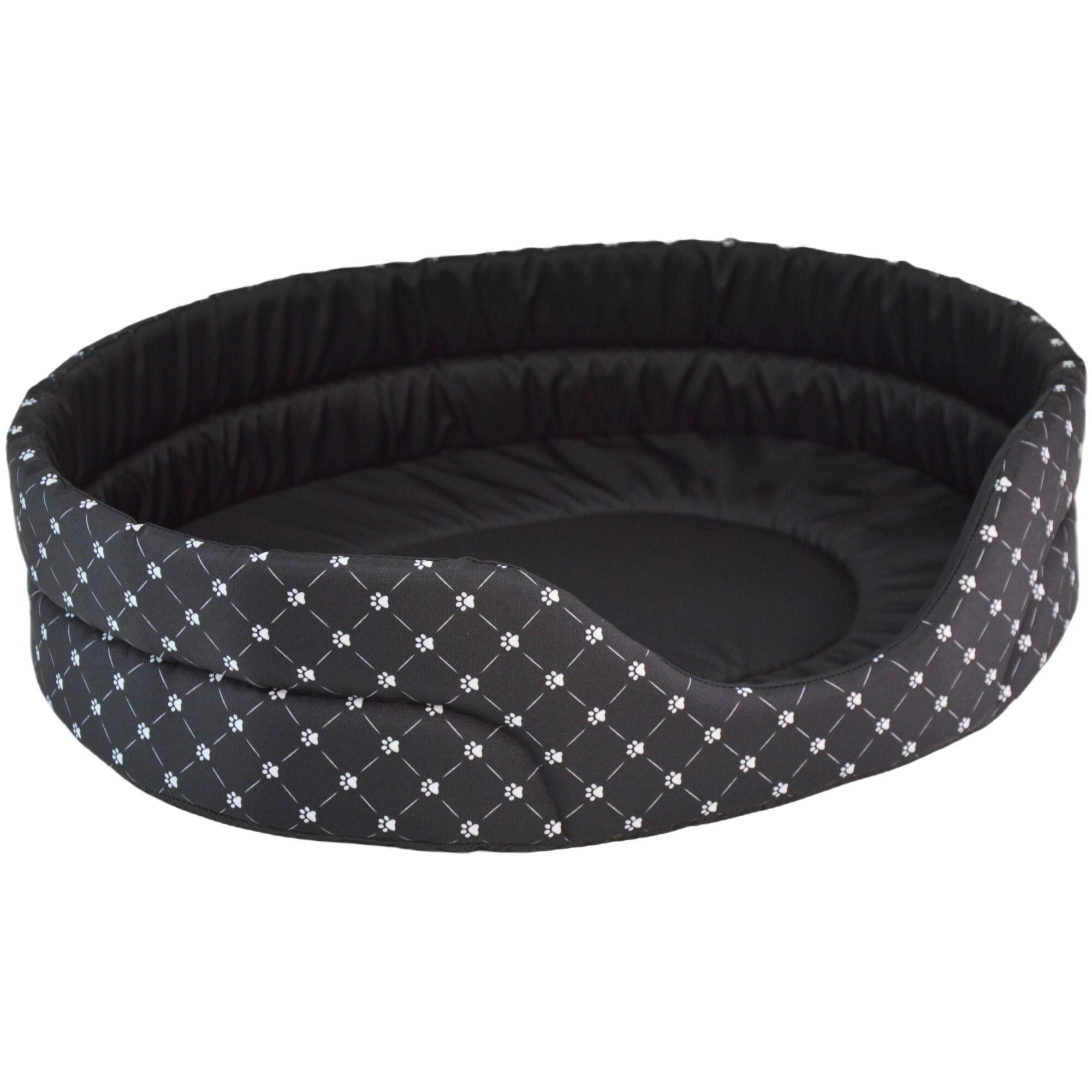 Patut oval pentru caini/pisici mici, VIK, 40x30x13, Negru - eMAG.ro