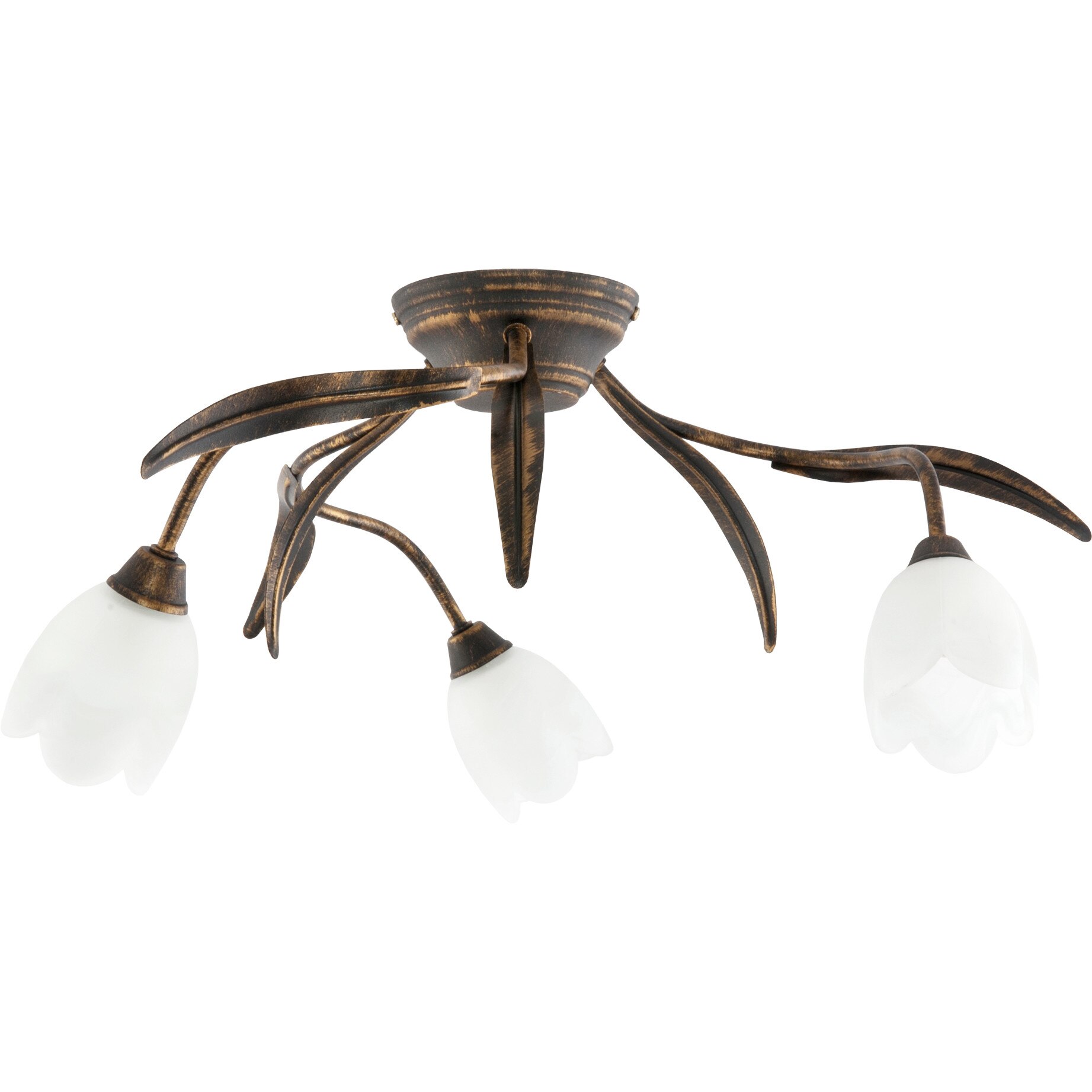 Plafoniera tavan, Edylit, Metal/Sticla, 26x65 cm, Negru - eMAG.ro