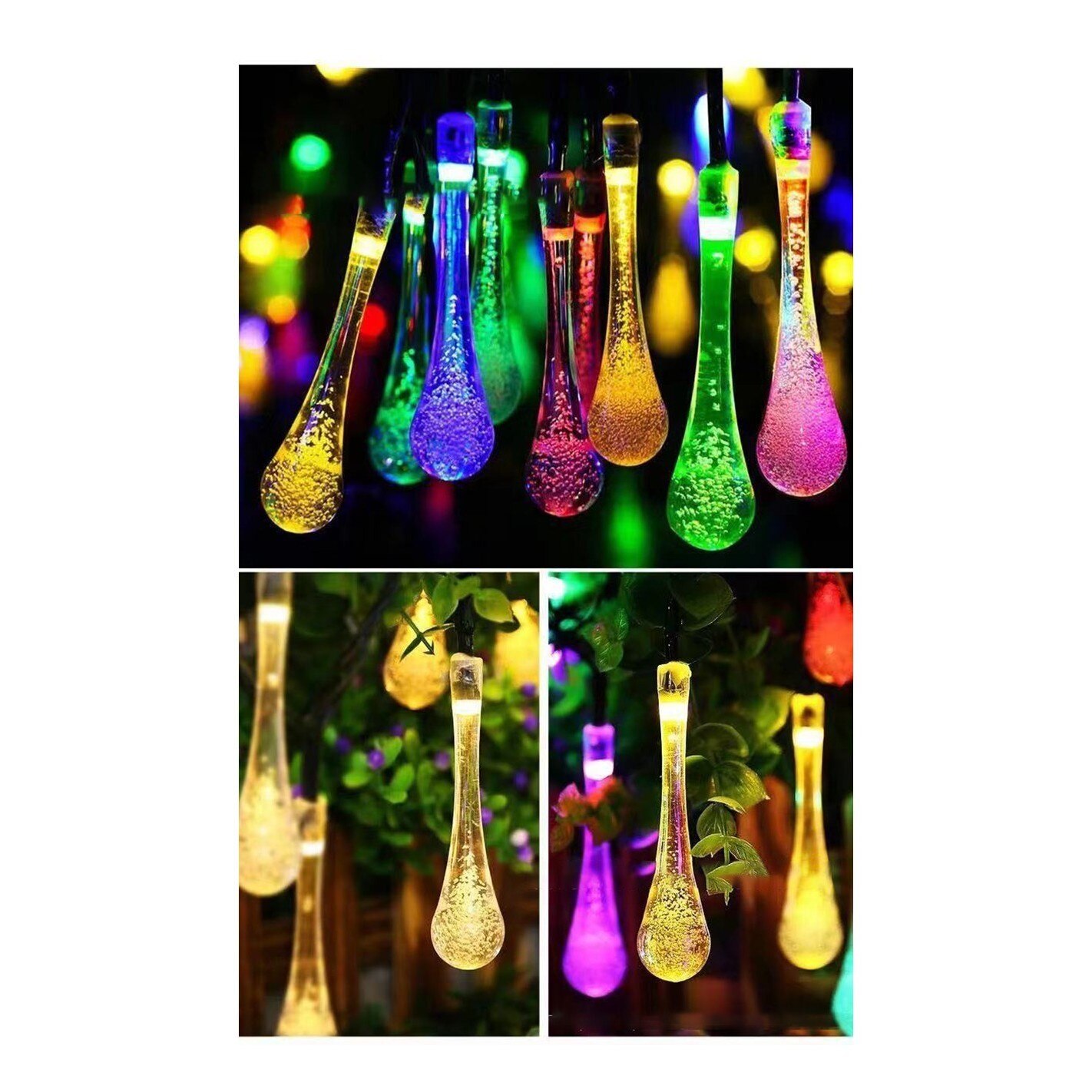 Instalatie de Craciun cu panou solar, Liniara, 6 m, 28 Leduri tip ...