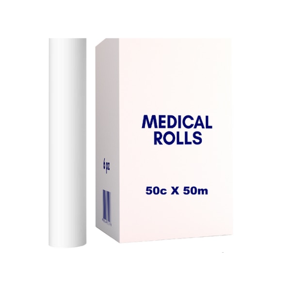 Rola de hartie medicala, cearceaf premium cu 2 straturi, alb, 50cm x ...
