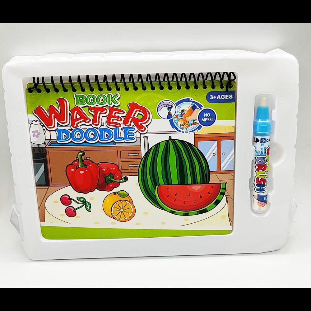 Carte de colorat reutilizabila cu apa, Water Doodle Book, Fruits and ...