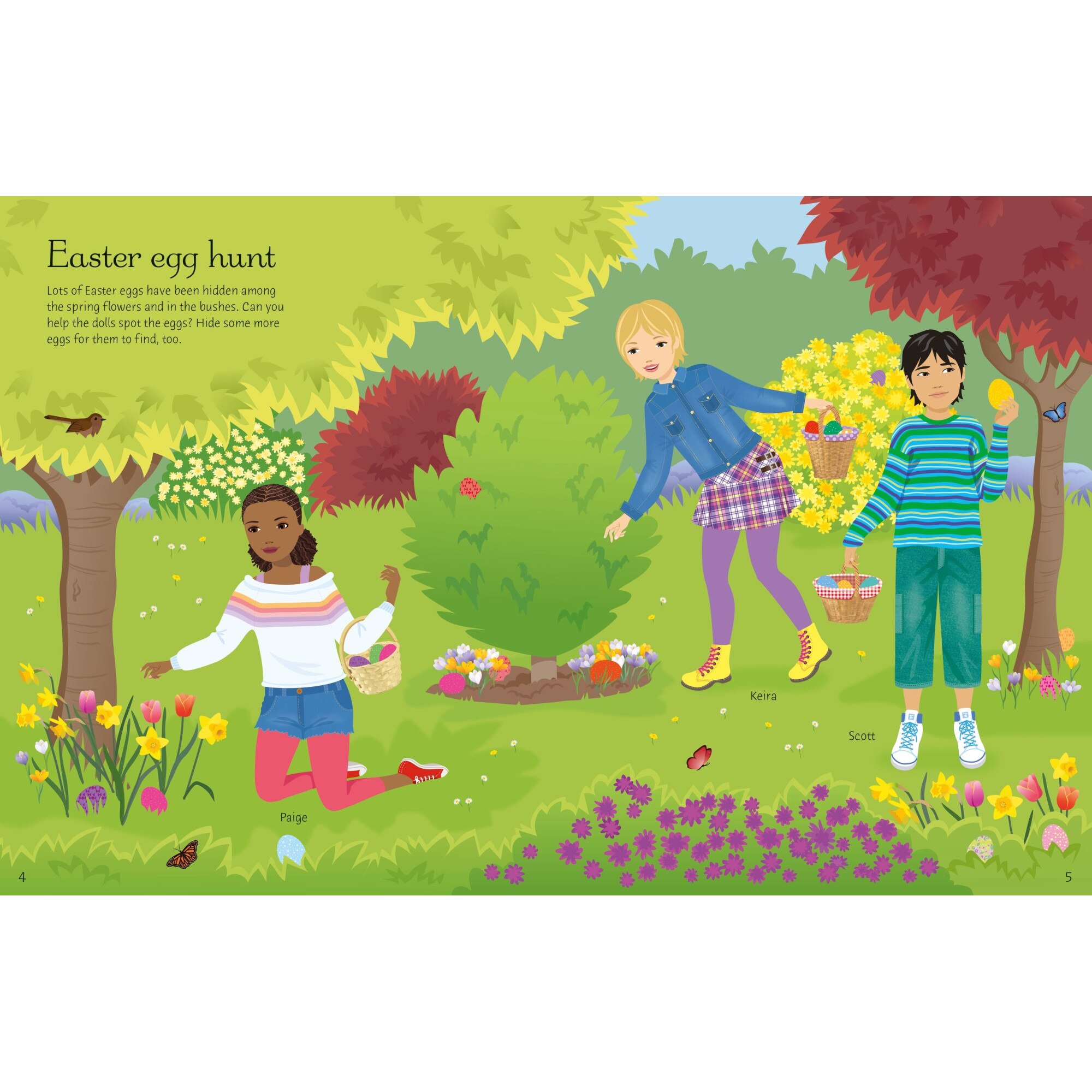 Carte cu stickere, tematica de Paste, Sticker Dolly Dressing Easter ...