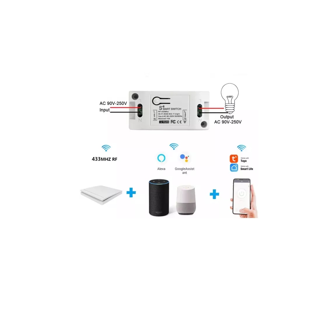 Kapcsoló, Smart switch relével, WIFI - eMAG.hu