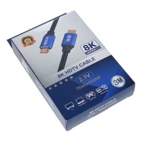 Cablu Hdmi HDTV 8K 2,1V, 3M, Verde/Negru - eMAG.ro