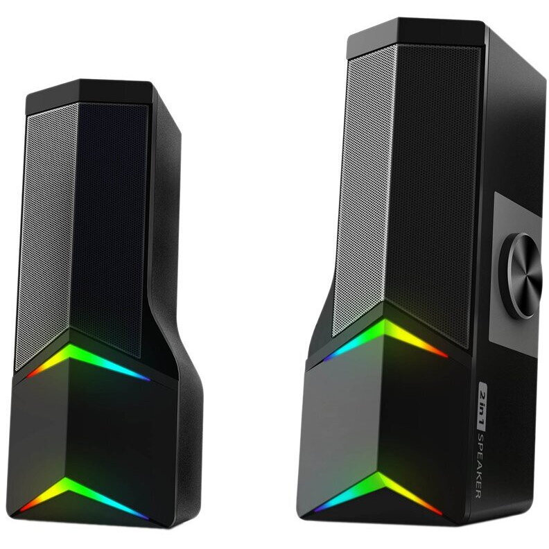 Boxe PC 2in1 PSU103, 2 x 3 W, Bluetooth, iluminare RGB, USB, Negru ...