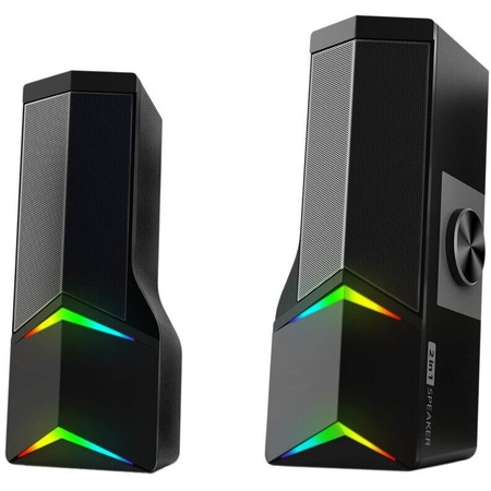 Boxe PC 2in1 PSU103, 2 x 3 W, Bluetooth, iluminare RGB, USB, Negru ...