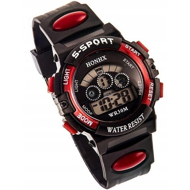 Ceas pentru copii, Honhx, ABS/Silicon, Automatic, Negru/Rosu - eMAG.ro