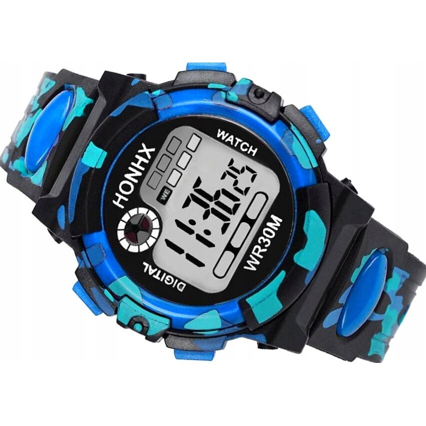 Ceas sport LED, Honhx, Digital, Albastru - eMAG.ro