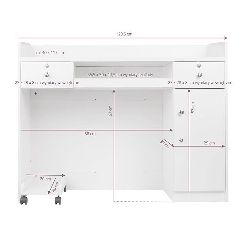Birou pentru receptie, Hair System, 120.5x135 cm, MDF, Alb - eMAG.ro