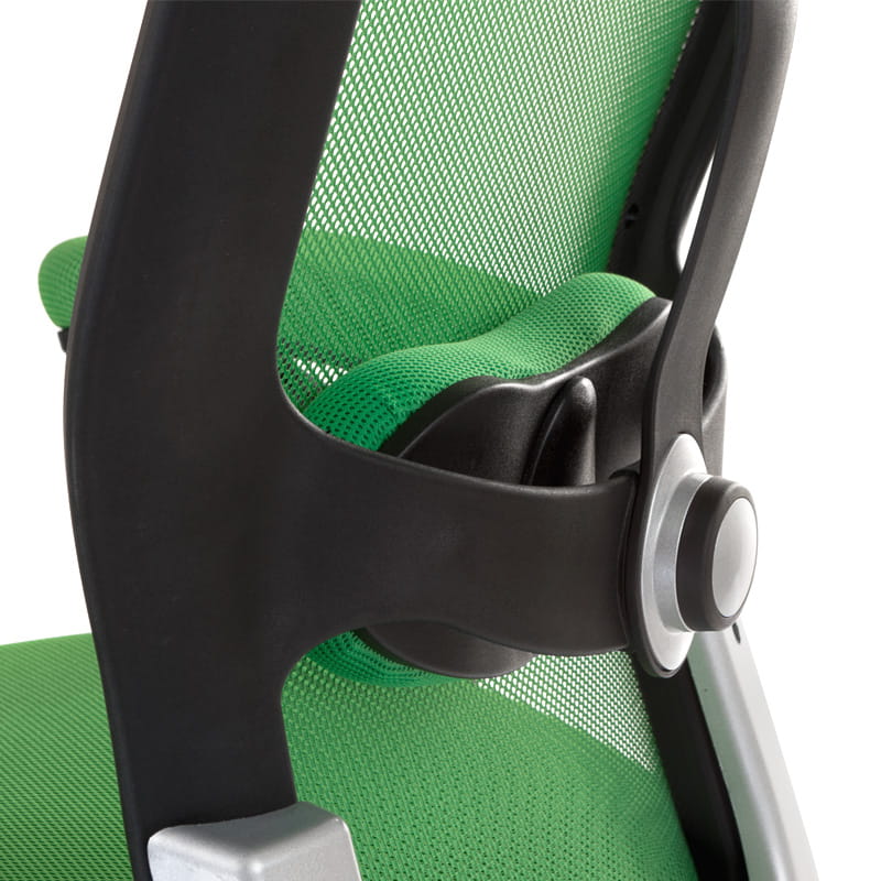 Scaun ergonomic de birou, BS, INOX/Plasa, 87x52 cm, 20 kg, Verde - eMAG.ro