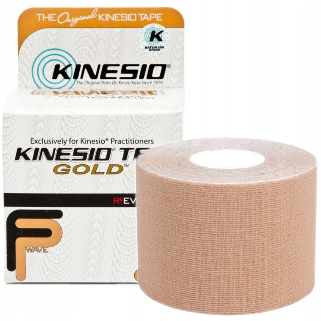 Banda kinesiologica 5 cm x 5 m, Kinesio Tex Gold FP, Bej - eMAG.ro
