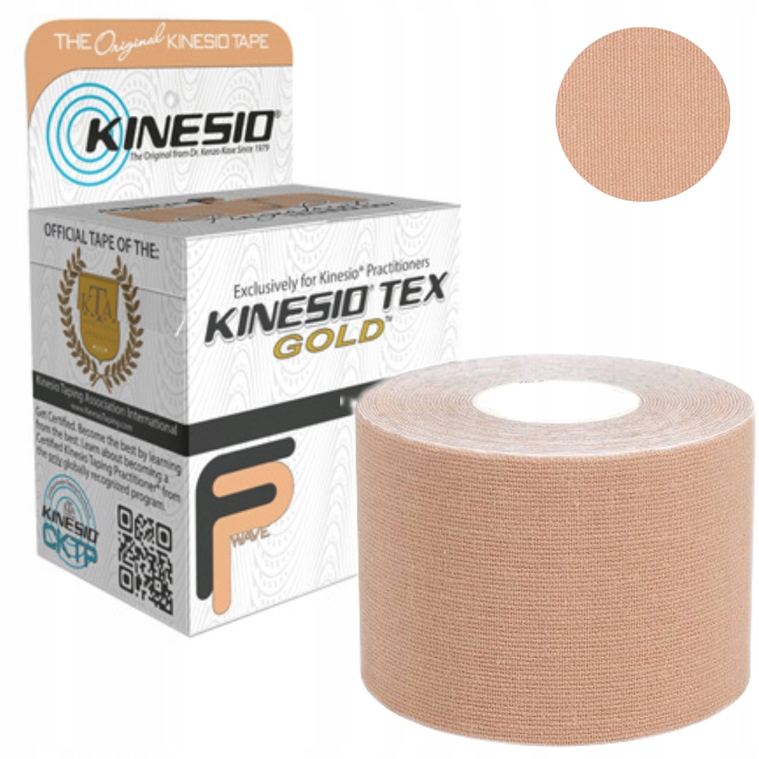 Banda kinesiologica 5 cm x 5 m, Kinesio Tex Gold FP, Bej - eMAG.ro