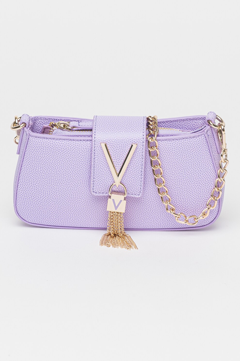 Valentino Bags, Geanta baguette de piele ecologica Divina, Lila - eMAG.ro