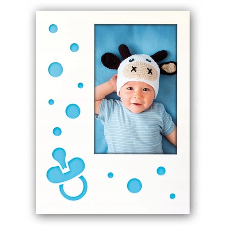 Rama foto, ZEP, MDF, 17 x 22 cm, Alb/Albastru - eMAG.ro