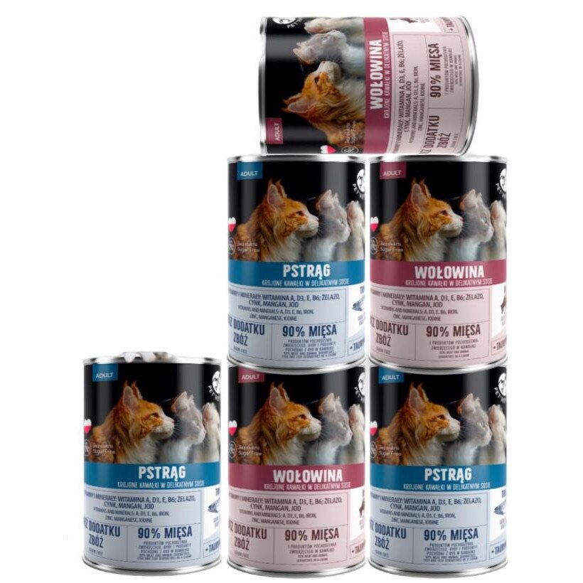 Set 6 conserve hrana pentru pisici, Pet Republic, Diverse arome, 400 g ...