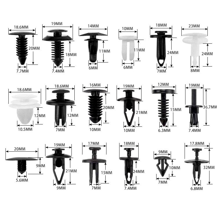 Set 456 clipsuri/cleme auto de fixare, ASKSA, 18 dimensiuni, universale ...