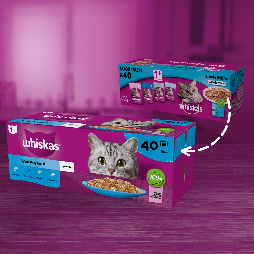 Set 40 cutii mancare pentru pisici, Whiskas, 40 x 85 g - eMAG.ro