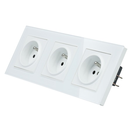 Priza tripla, Interlook, 230V, Sticla, Alb - eMAG.ro