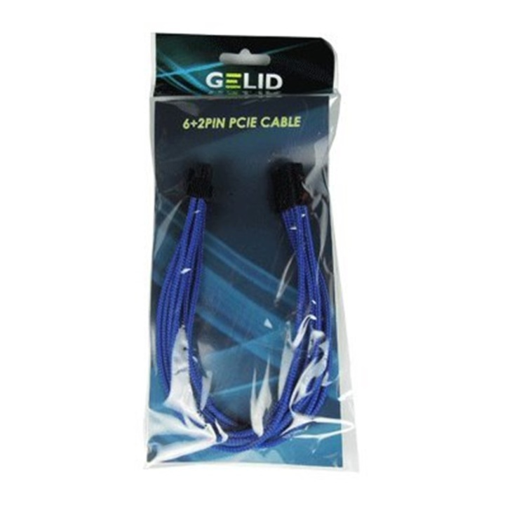 Кабел, преходник GELID 6+2pin VGA PCI-E Power extension cable 30cm ...